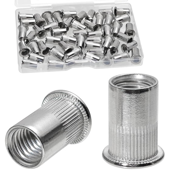 CERPXFF-50PCS #8-32 Rivet Nuts 304 Stainless Steel Rivets Nutsert Flat ...
