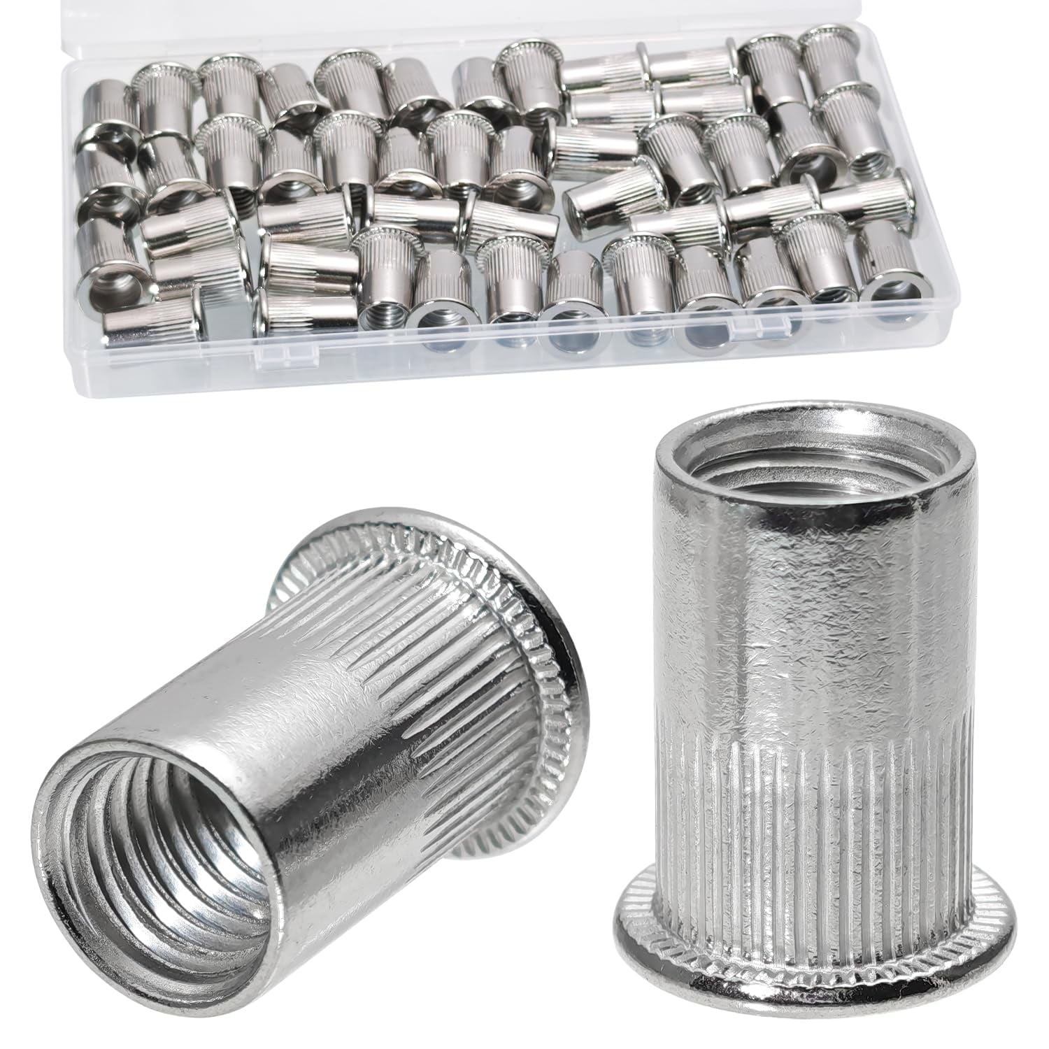 CERPXFF-50PCS M8 Rivet Nuts 304 Stainless Steel Metric Rivets Nutsert ...