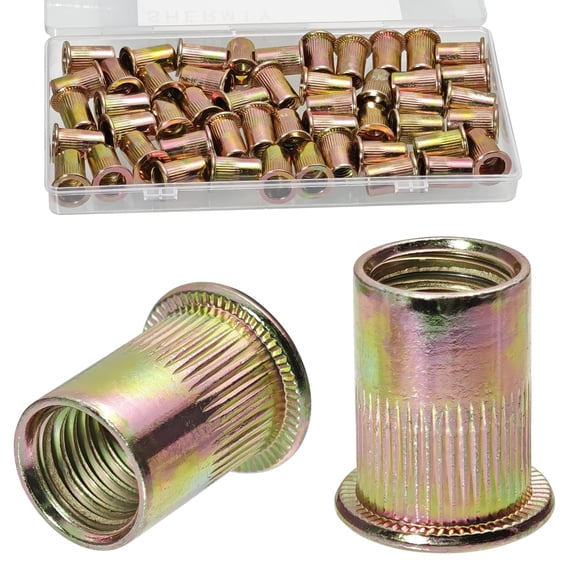 CERPXFF-50PCS M8 Rivet Nuts Carbon Steel Zinc Plated Metric Rivets ...