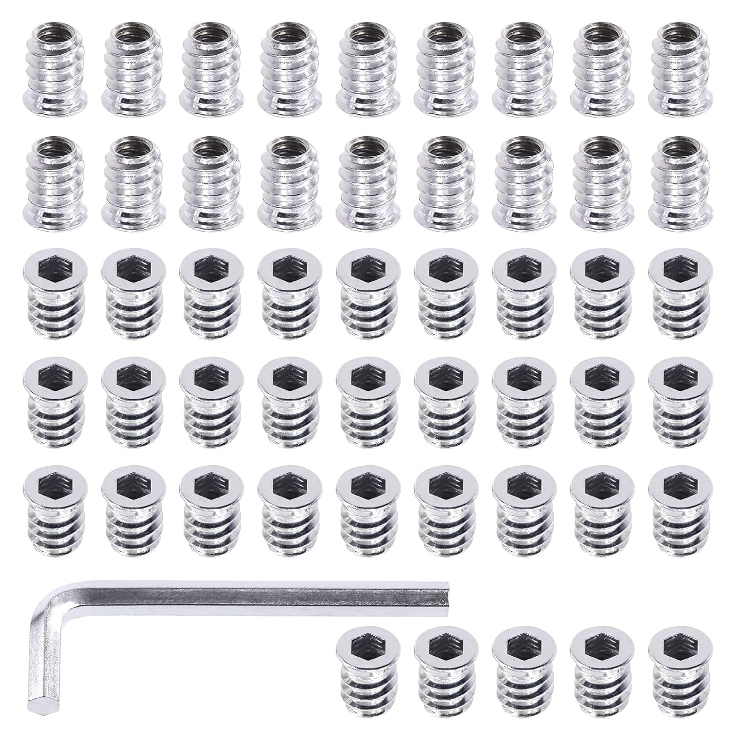 CERPXFF-50Pcs 1/4" - 20 x 15mm Carbon Steel White Zinc Plated Carbon ...