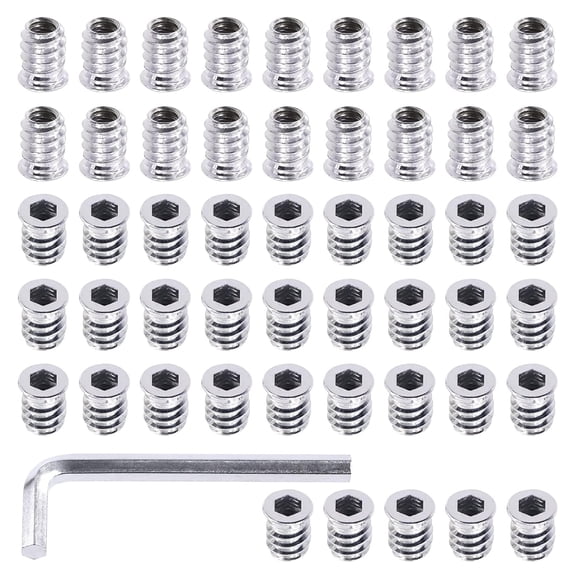 CERPXFF-50Pcs 1/4" - 20 x 15mm Carbon Steel White Zinc Plated Carbon ...