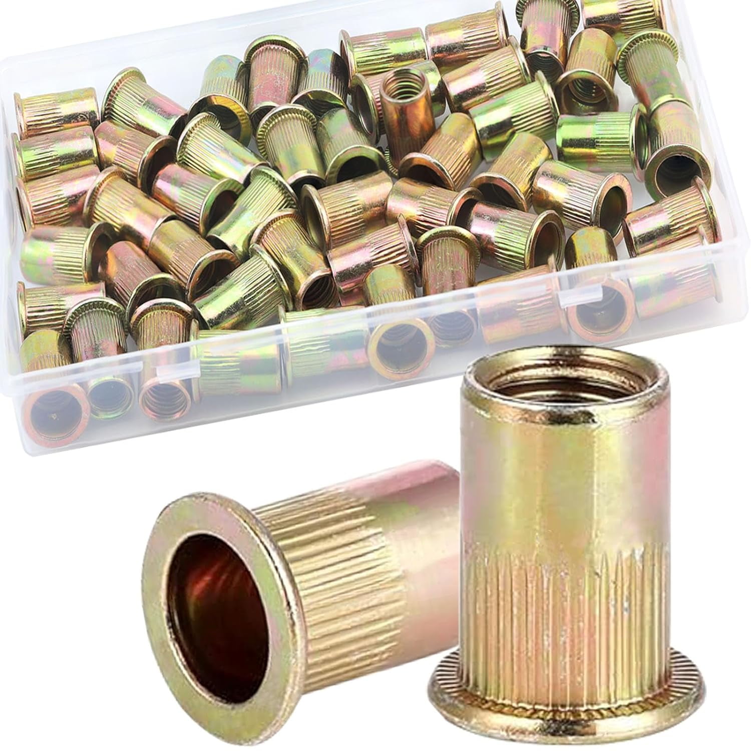 CERPXFF-50Pcs M10 Rivet Nuts, Metric Zinc Plated Finish Carbon Steel ...