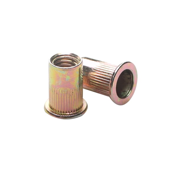 CERPXFF-50Pcs Rivet Nut 3/8-16 Colored Zinc Flat Head Embedded Metal ...