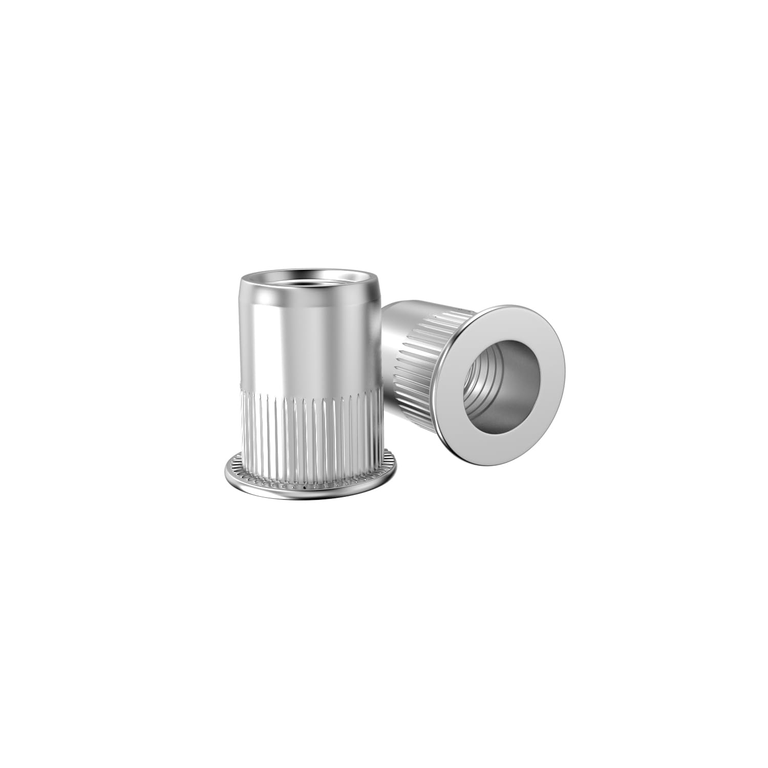 CERPXFF-50Pcs Rivet Nut M3x9 Silver Flat Head Embedded Metal Sheet ...