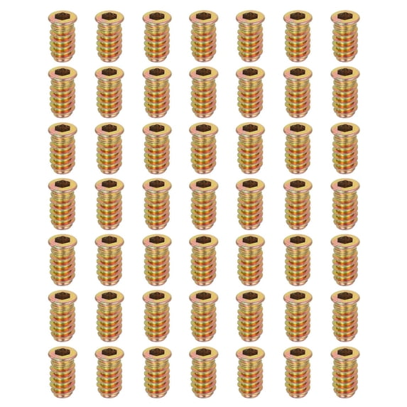 CERPXFF-58Pcs Threaded Inserts Nuts, M6x20mm Hex Socket Drive Nut ...
