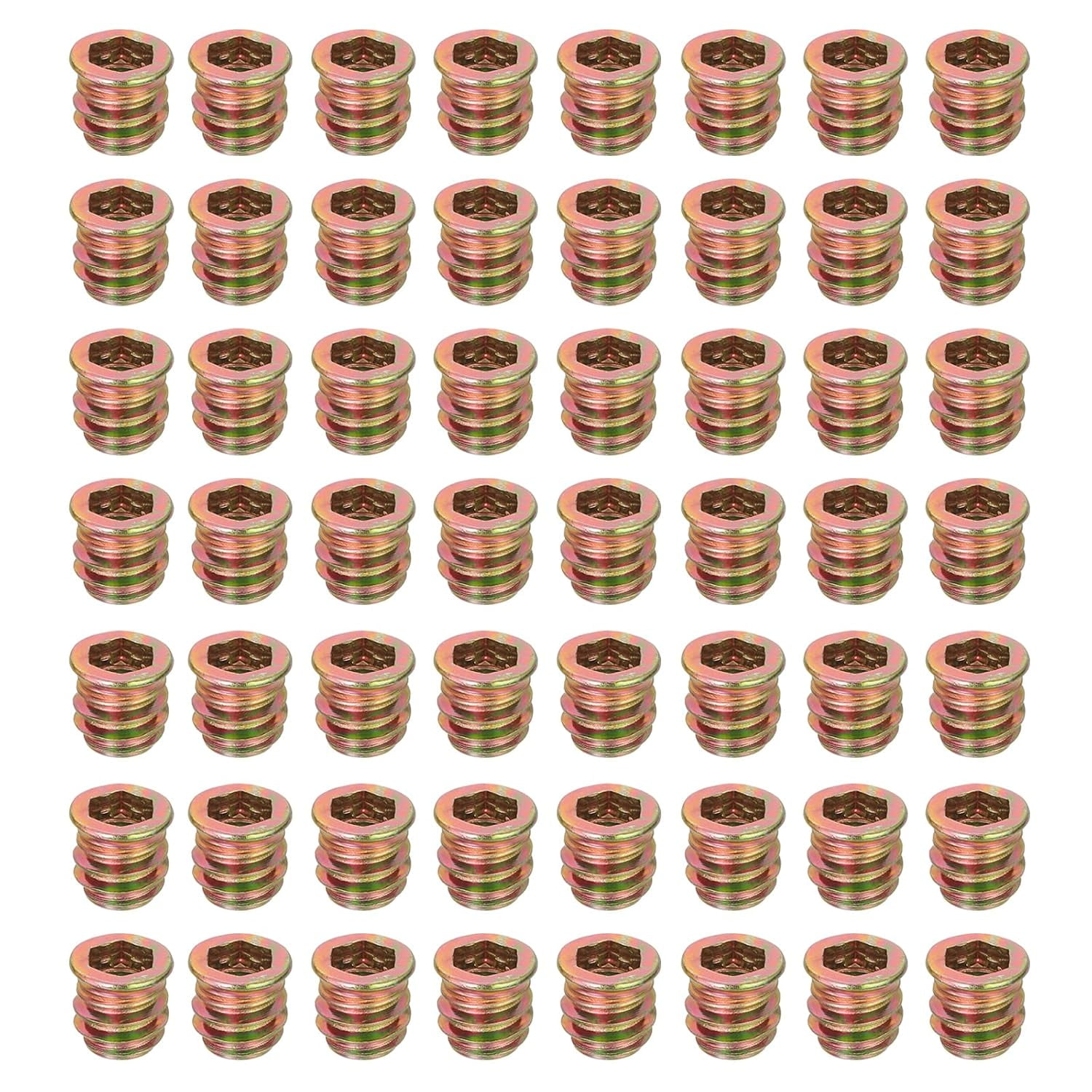 CERPXFF-58Pcs Threaded Inserts Nuts, M8x13mm Hex Socket Drive Nut ...