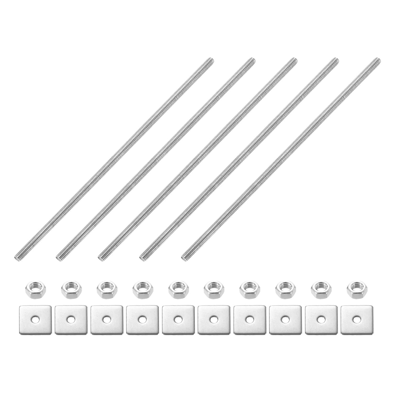 CERPXFF-5Pcs Fully Threaded Rod, M3 x 110mm 304 Stainless Steel Fully ...