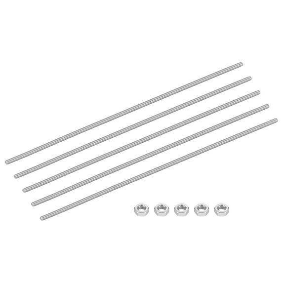CERPXFF-5Set M3-0.5x200mm Fully Threaded Rods, Threaded Rods Bar Studs ...
