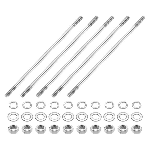 CERPXFF-5pcs Double Ended Stud Screws, M5x160mm 304 Stainless Steel ...