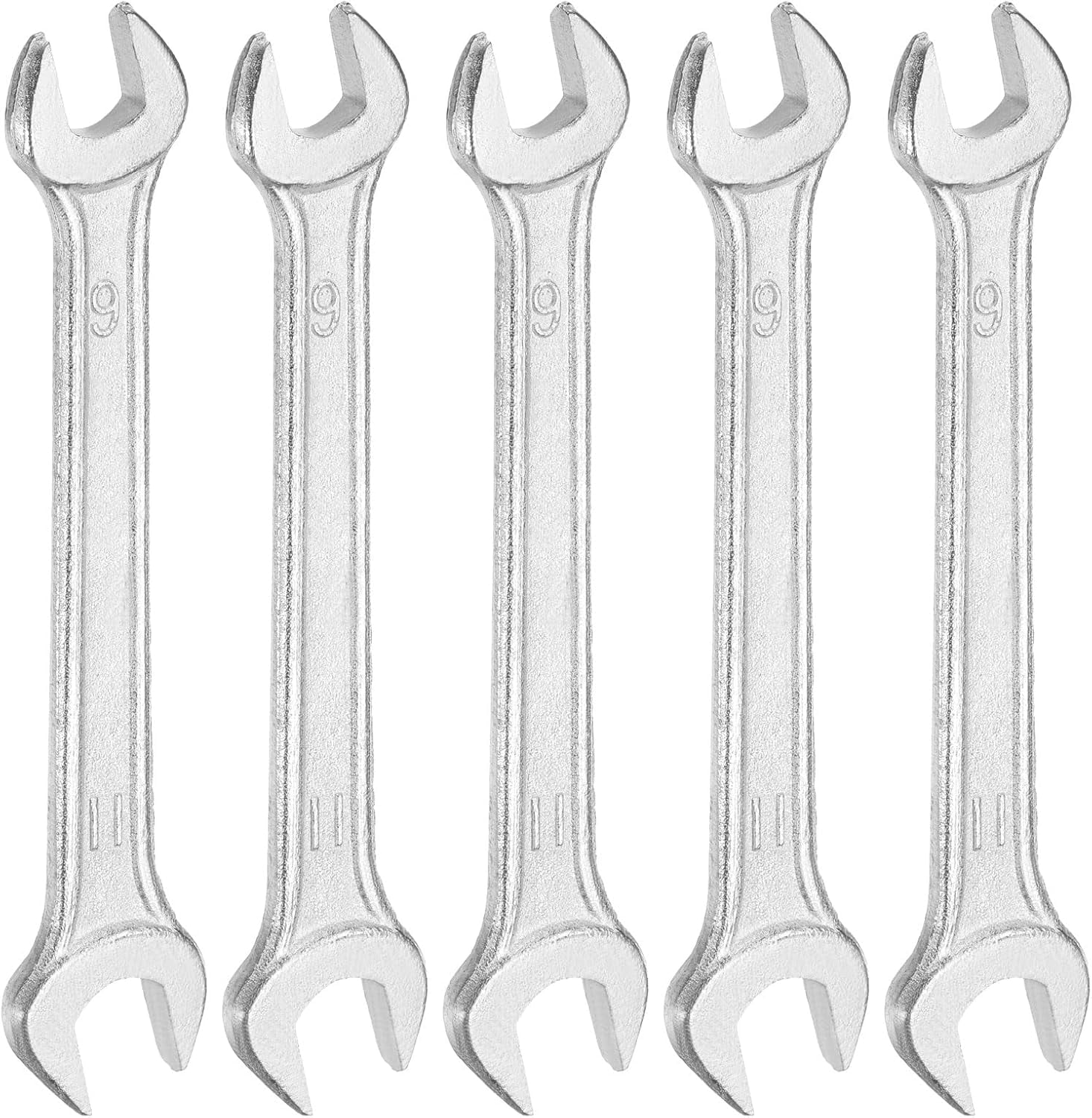 CERPXFF-5pcs Double Open End Wrench 9mm x 11mm Metric 15 Degree Offset ...