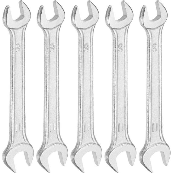 CERPXFF-5pcs Double Open End Wrench 9mm x 11mm Metric 15 Degree Offset ...