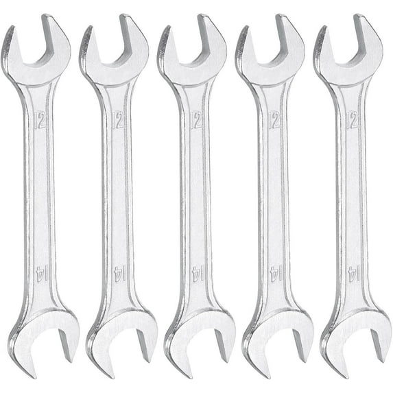 CERPXFF-5pcs Double Open End Wrenches 12mm x 14mm Metric 15 Degree ...