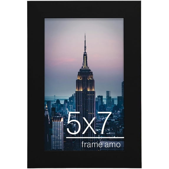 CERPXFF-5x7 Black Modern Picture Frame, 1 inch Border, Acrylic Front ...