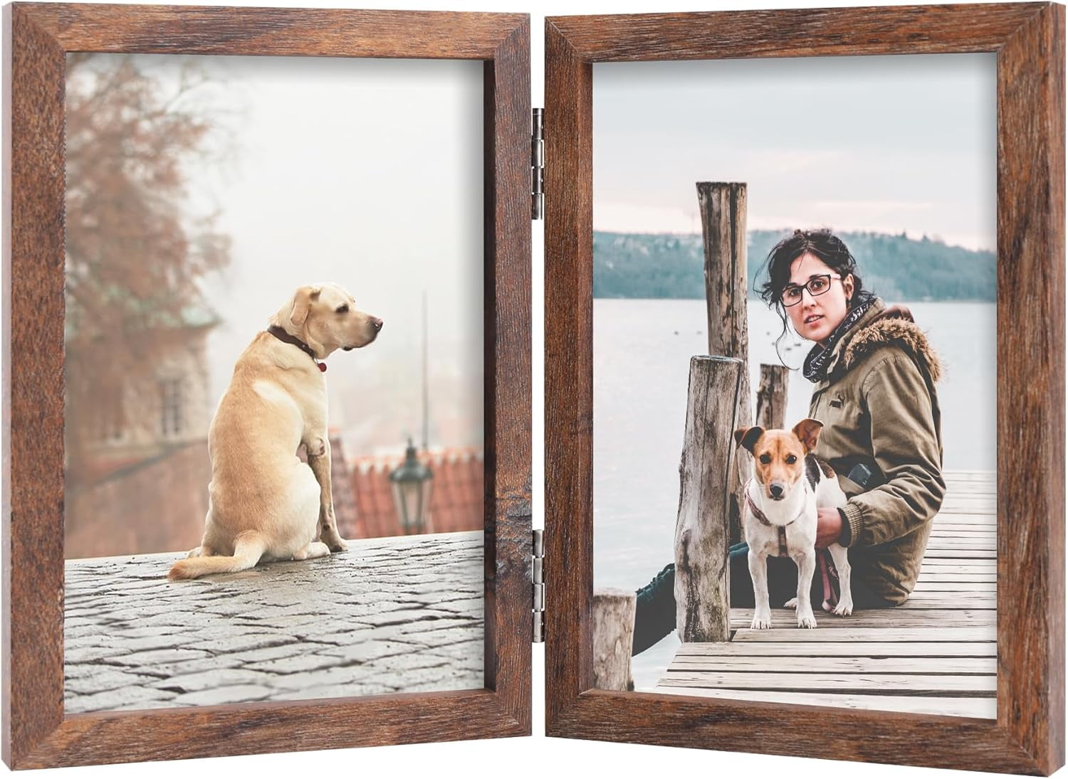 CERPXFF-5x7 Double Picture Frame Wooden Hinged Photo Frame Definition ...