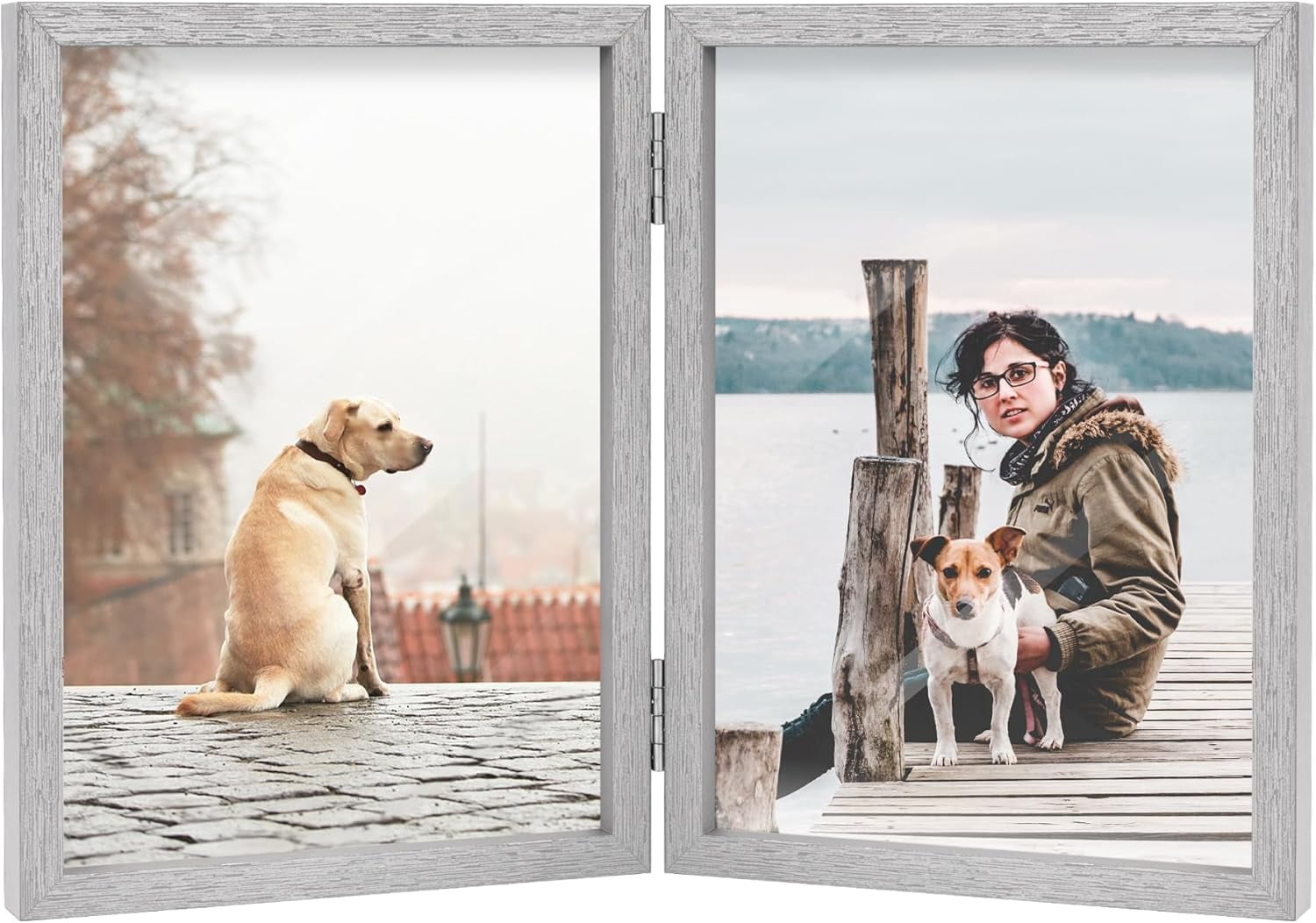 CERPXFF-5x7 Double Picture Frame Wooden Hinged Photo Frame Definition ...