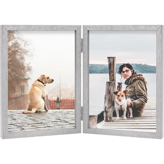 CERPXFF-5x7 Double Picture Frame Wooden Hinged Photo Frame Definition ...