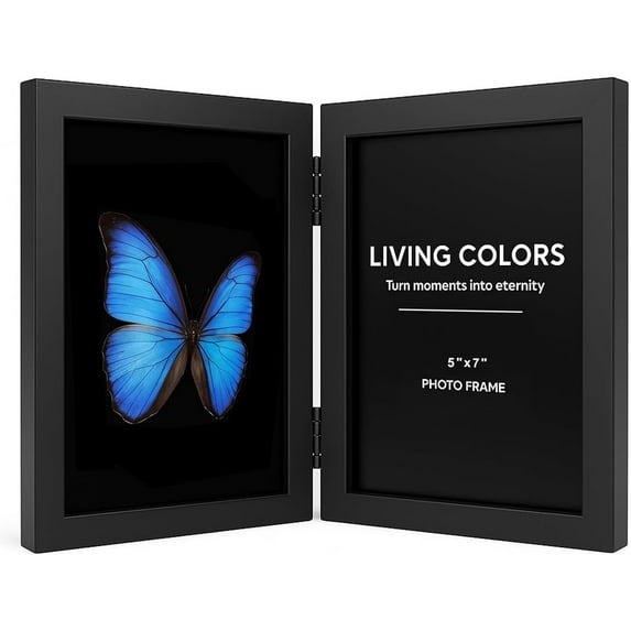 CERPXFF-5x7 Picture Frame Hinged, Double Picture Frames Fold, Wood ...