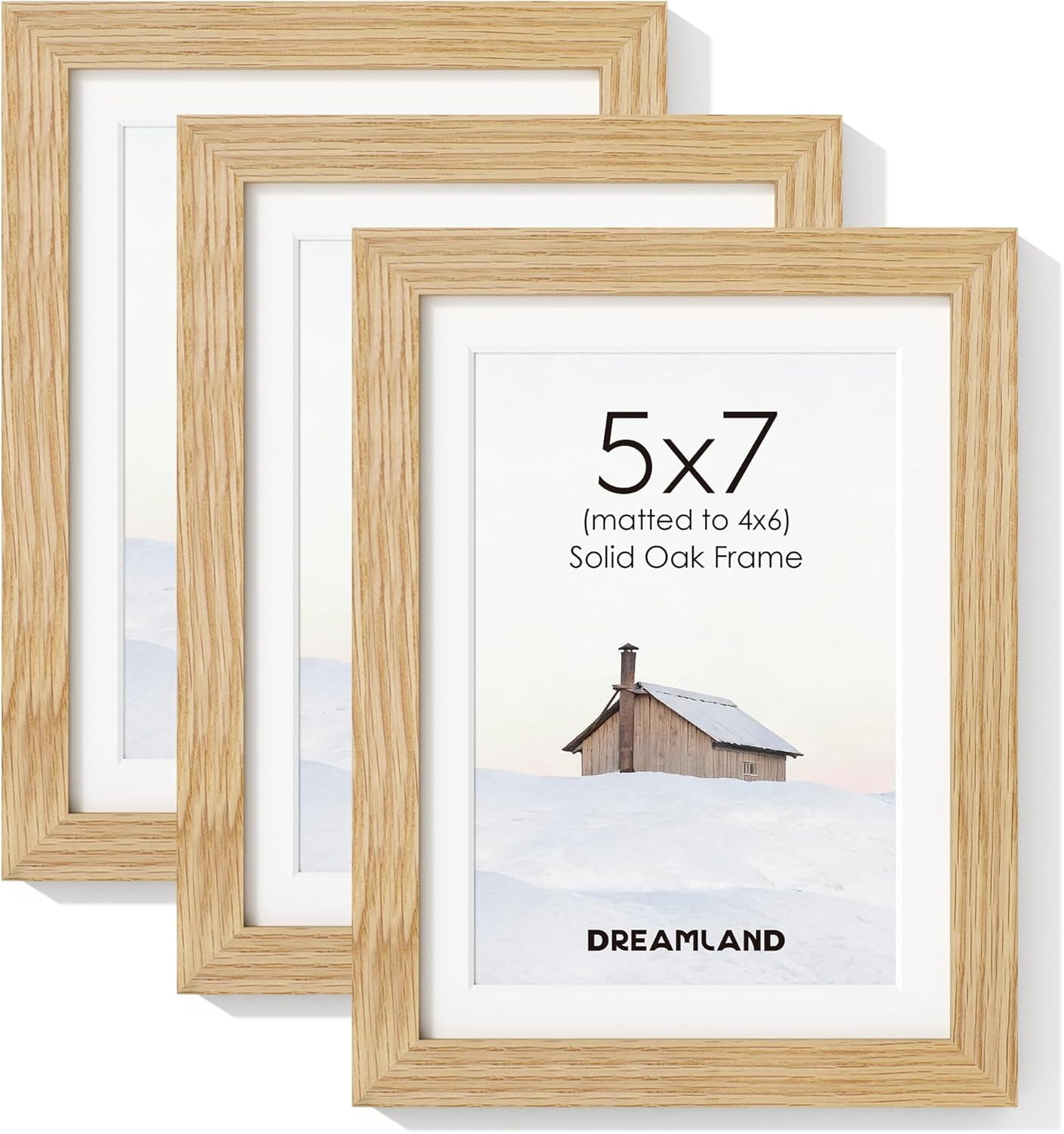 CERPXFF-5x7 Picture Frame with Mat for 4x6, USA-Sourced Natural Oak ...