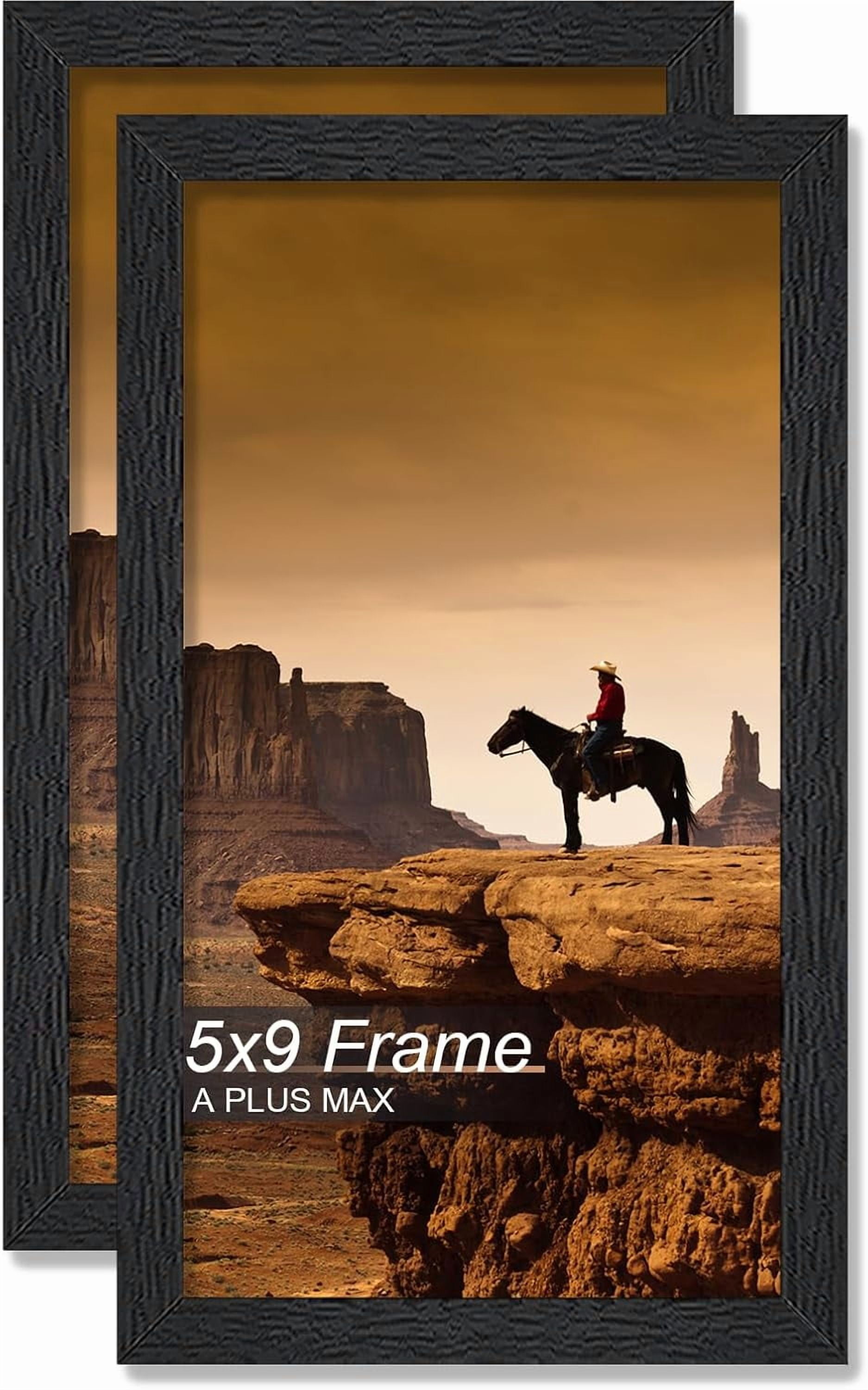 CERPXFF-5x9 Picture Frame Set of 2, Black Engineered Wood Frame for 5 x ...
