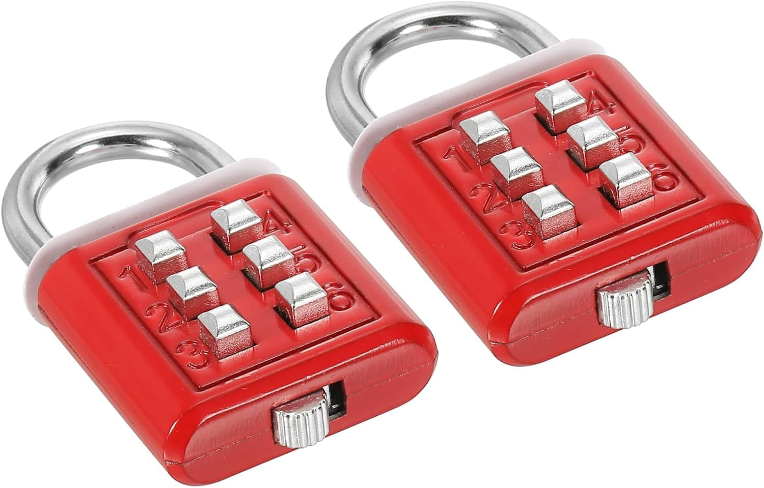 CERPXFF-6 Digit Button Combination Padlock, 2 Pack 3 Position Locking ...
