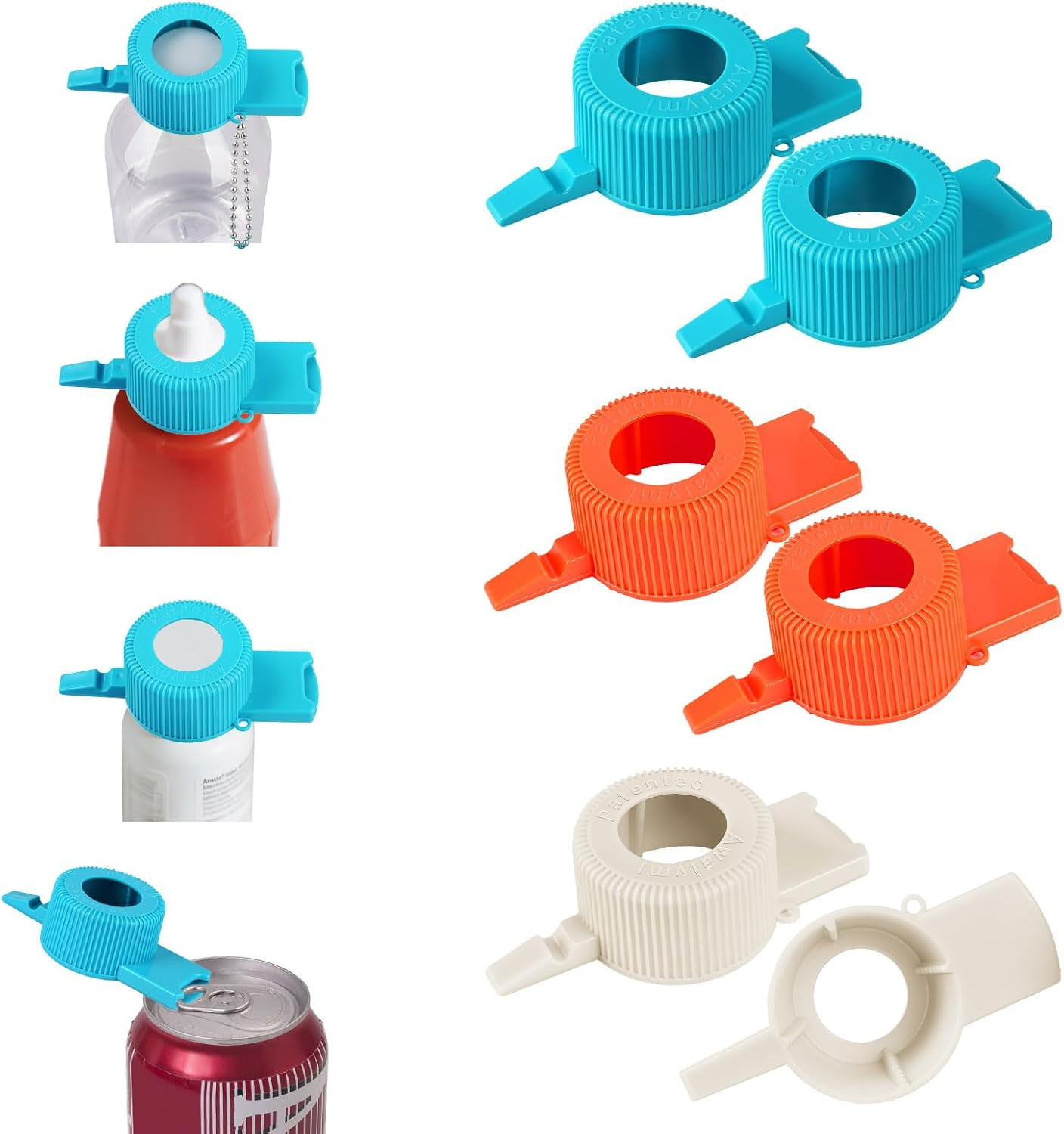 CERPXFF-6 Pack Bottle Opener, Plastic Bottle Cap Opener Fits Caps with ...