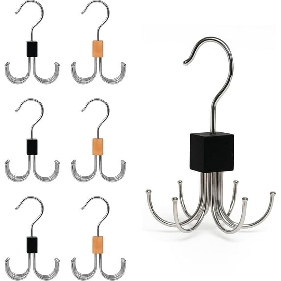 CERPXFF-6-Pack Tank Top & Bra Hangers, 360° Rotatable Metal Organizer ...