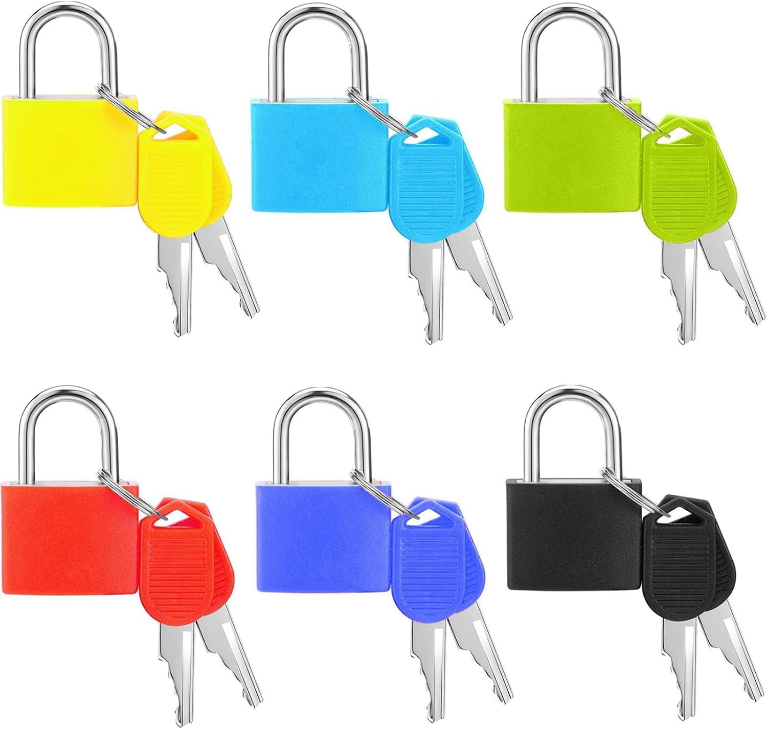 CERPXFF-6 Pcs 𝗟𝘂𝗴𝗴𝗮𝗴𝗲 𝗟𝗼𝗰𝗸𝘀 𝘄𝗶𝘁𝗵 𝗞𝗲𝘆, Mini Key Locks for Lockers, Metal ...
