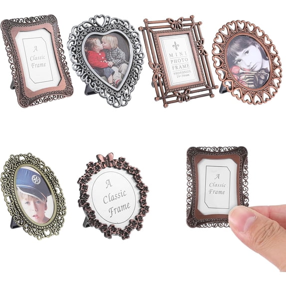 CERPXFF-6 Pcs Mini Vintage Picture Frame,1 Inch Size Picture Frames ...