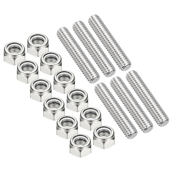 CERPXFF-6Pcs 5/16"-18x40mm Threaded Rods with Hex Nuts, 304 Stainless ...