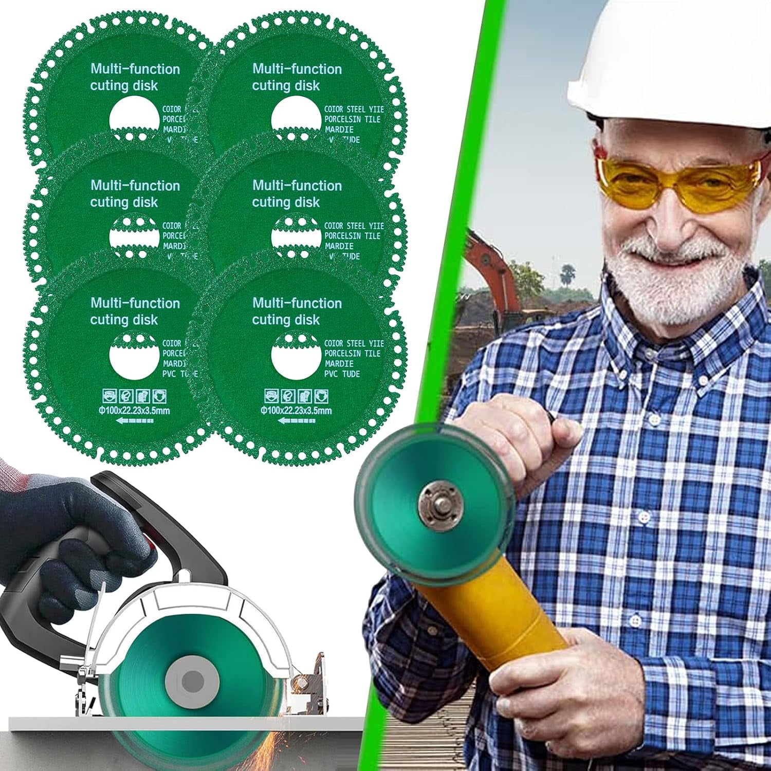 CERPXFF-6Pcs Indestructible Disc for Grinder, Diamond Saw Cutting Wheel ...