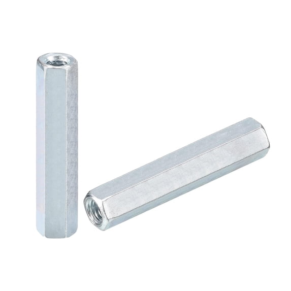 CERPXFF-6pcs M6x10x50mm Coupling Nuts - Galvanized Carbon Steel Hex ...