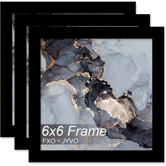 CERPXFF-6x6 Frame Set of 3, Black Picture Frame for 6 x 6 Square ...