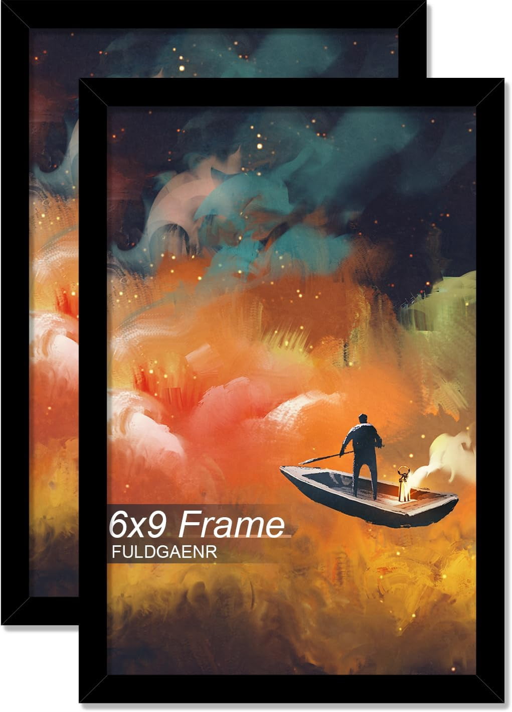 CERPXFF-6x9 Picture Frame Set of 2, Black Frames for 6 x 9 Inch Photo ...