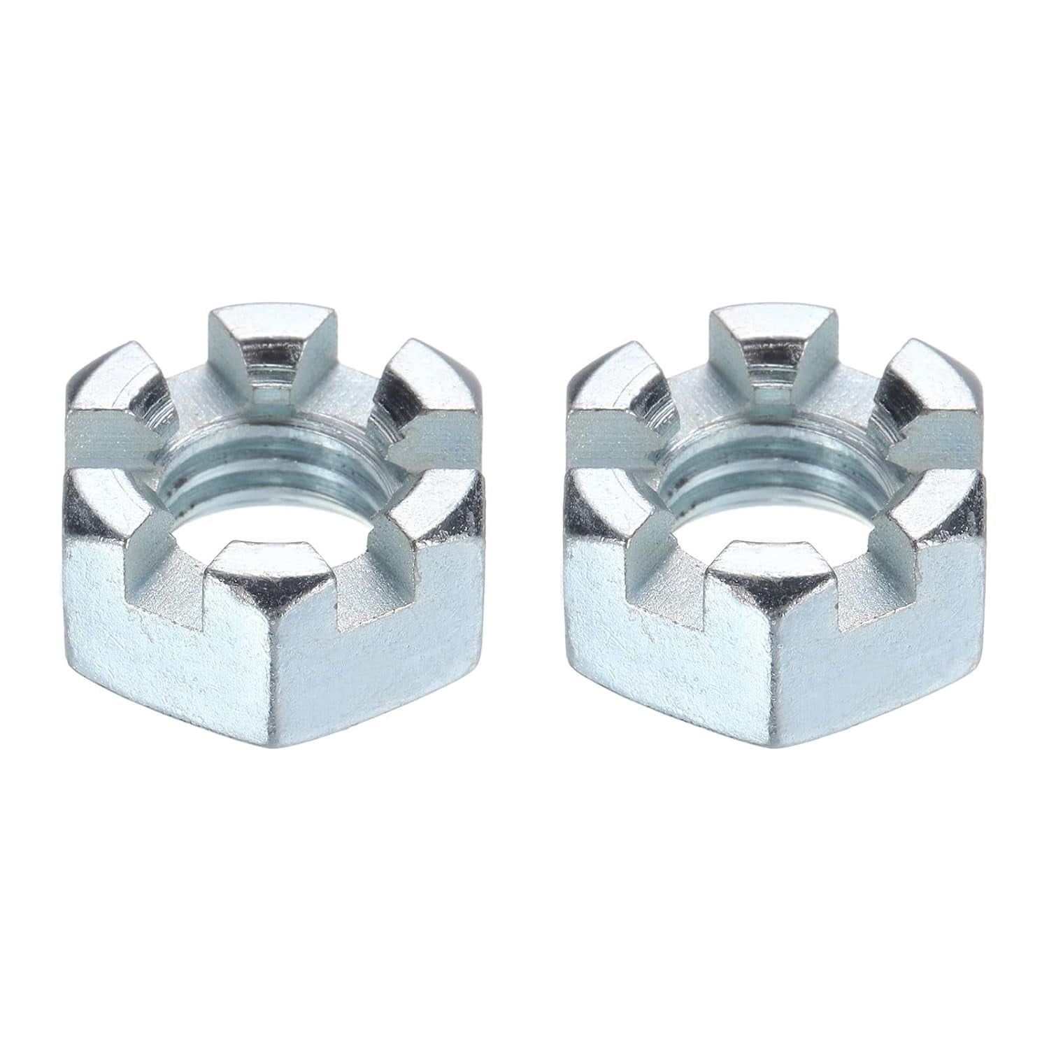 CERPXFF-7/16"-14 Hexagon Slotted Nut, Grade 6.8 Zinc-Plated Carbon ...