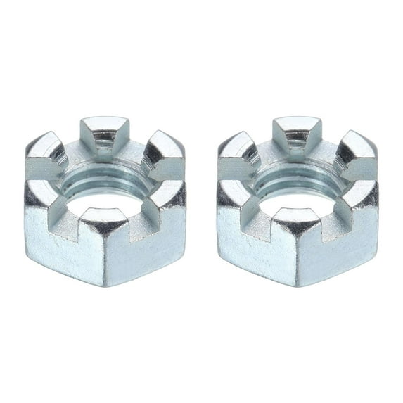 CERPXFF-7/16"-14 Hexagon Slotted Nut, Grade 6.8 Zinc-Plated Carbon ...