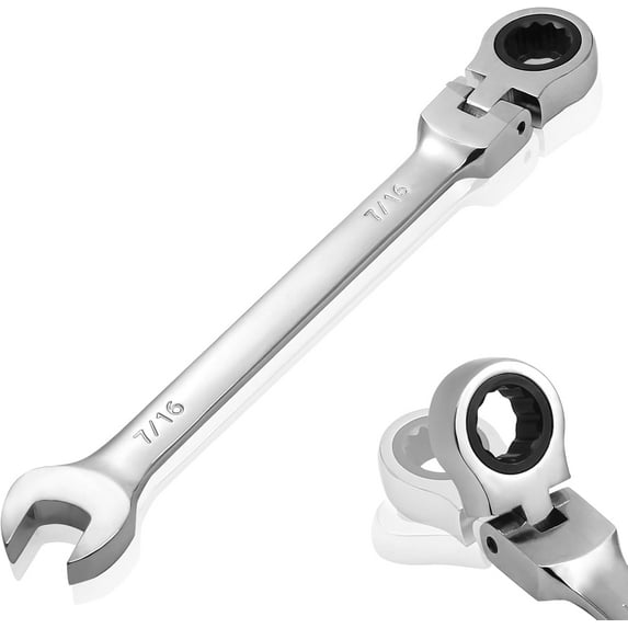 CERPXFF-7/16 Inch Ratchet Wrench Imperial, Flex Head Combination Wrench ...