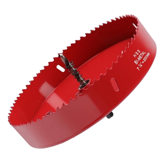 CERPXFF-7.87 Inch / 200mm Hole Saw Red with Arbor and Pilot Drill Bit ...