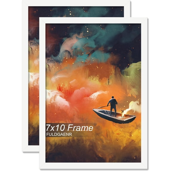CERPXFF-7x10 Picture Frame Set of 2, White Frames for 7 x 10 Inch Photo ...