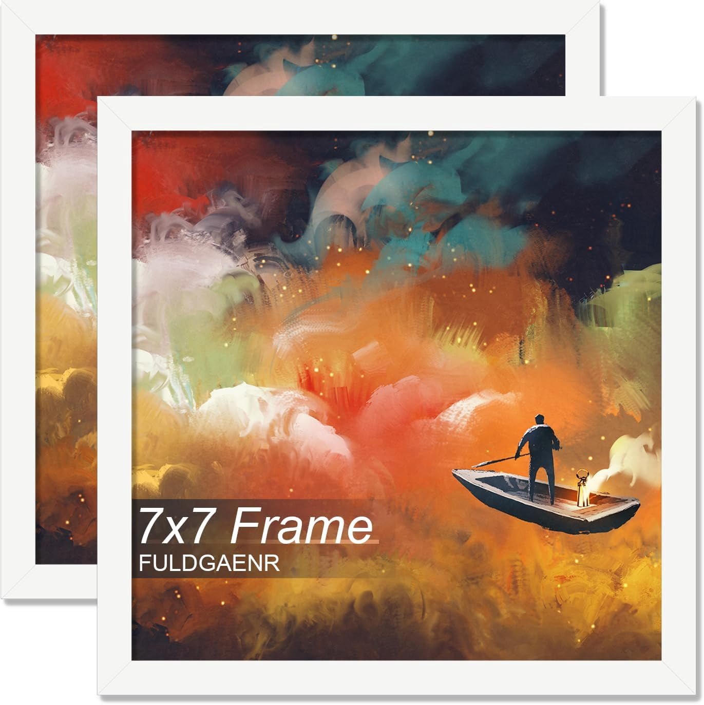 CERPXFF-7x7 Picture Frame Set of 2, White Frames for 7 x 7 Inch Photo ...