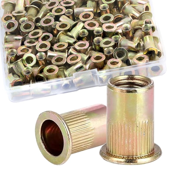 CERPXFF-8-32 UNC Rivet Nut, 130Pcs Zinc Plated Finish Carbon Steel Flat ...