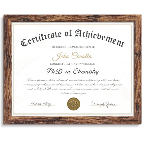 CERPXFF-8.5 by 11 Picture Frame Certificate Document Frame with Clear ...