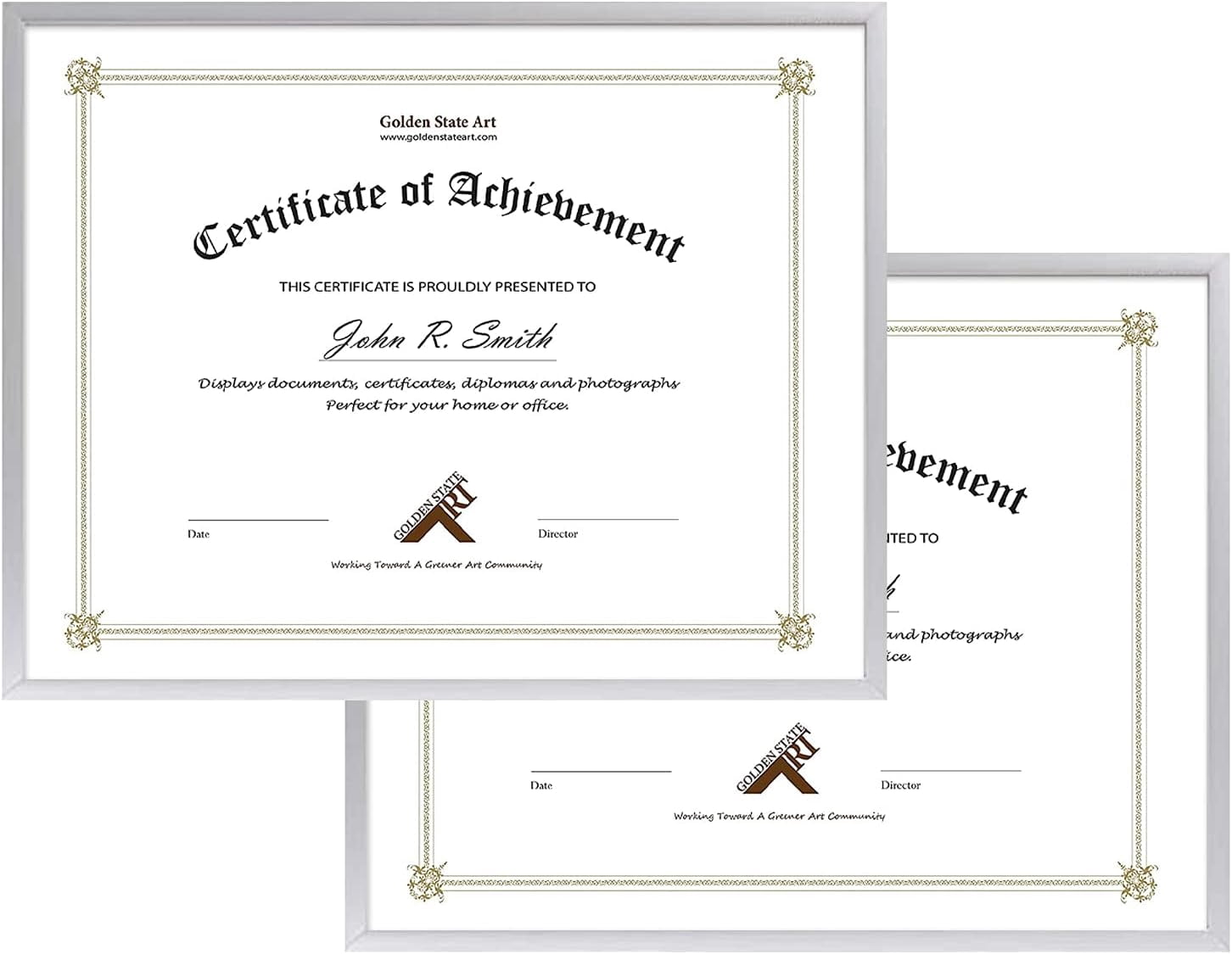 CERPXFF-, 8.5x11 Aluminum Frame, Real Glass, Metal Frame for 8.5 by 11 ...