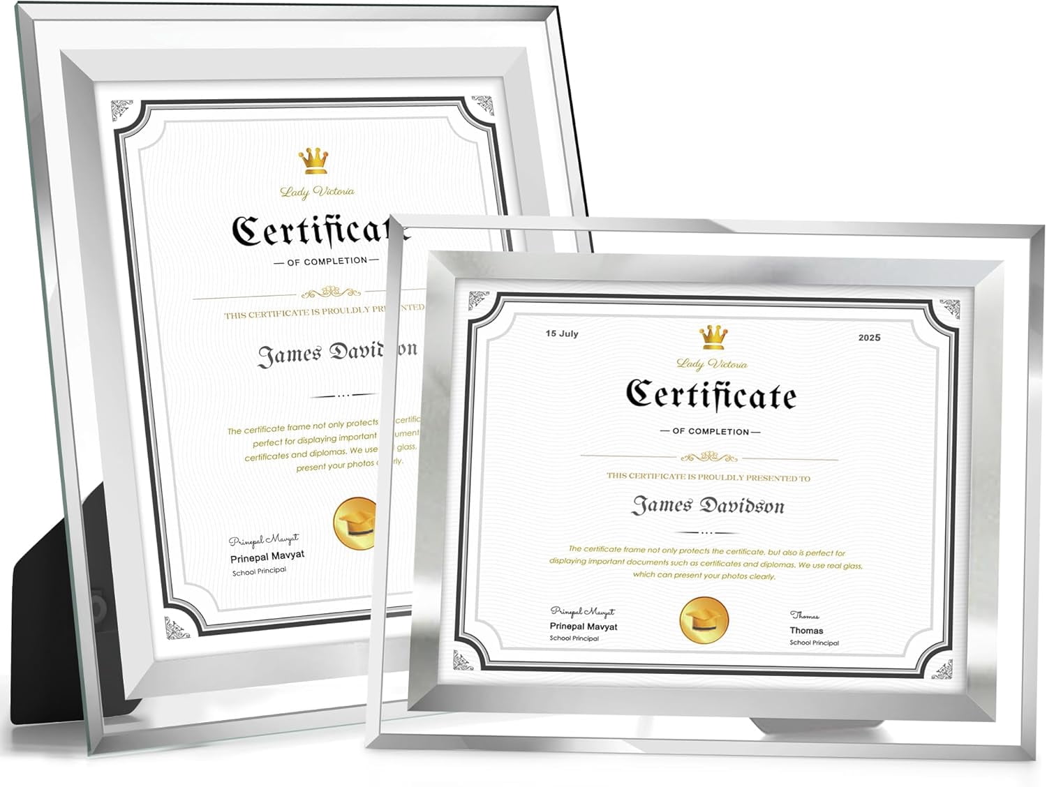 CERPXFF-8.5x11 Certificate Frame, Glass Frames 8.5 by 11 for Tabletop ...