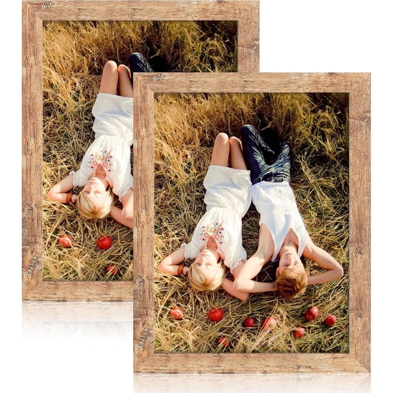 CERPXFF-8.5x11 Picture Frame Set of 2, Rustic Brown Certificate Frame ...