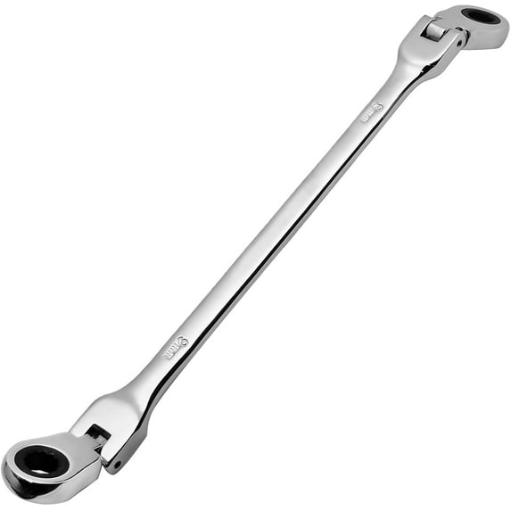 CERPXFF-8-9mm Extra Long Flex-Head Ratcheting Wrench, Metric Double Box ...