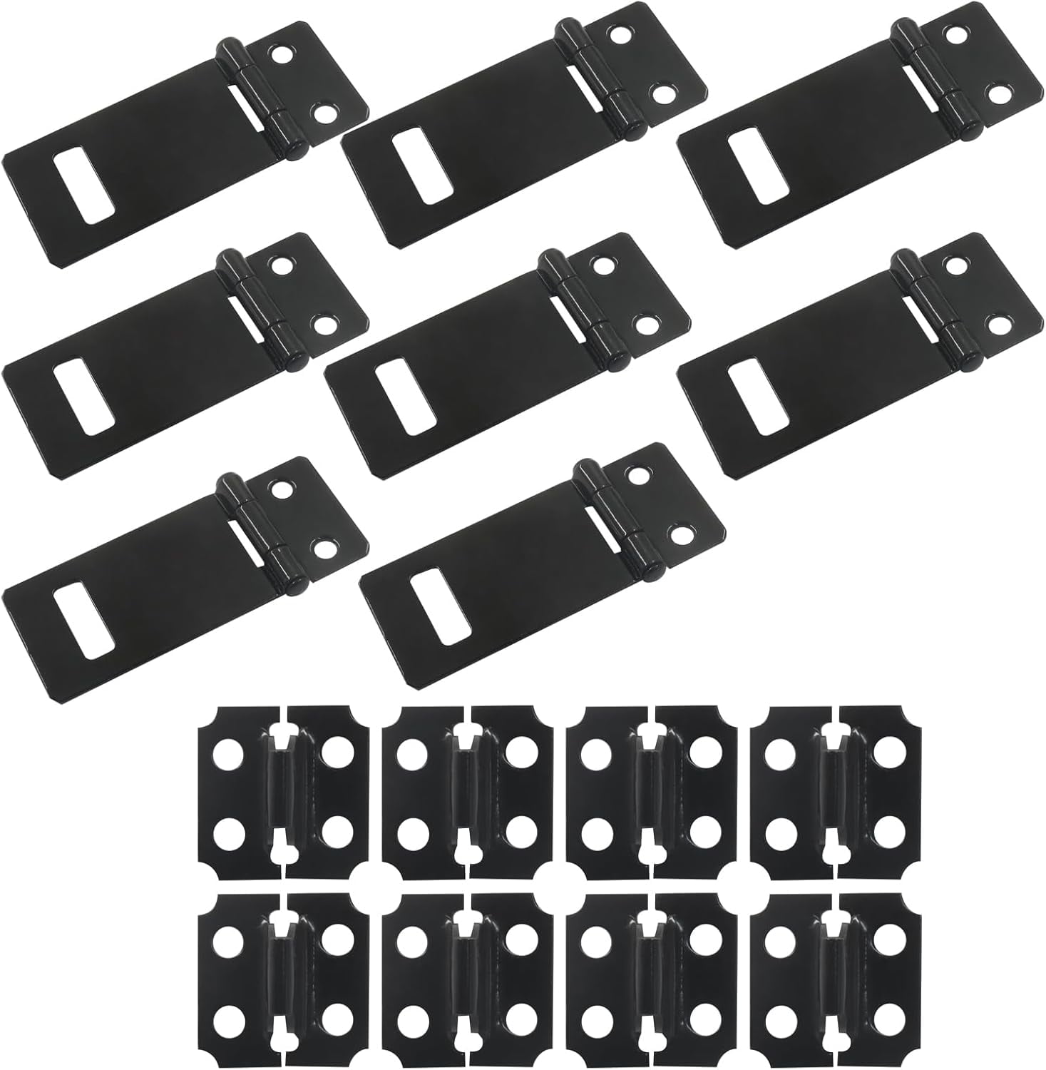 CERPXFF-8 Pack 2 Inch Black Hasp Latch, Safety Padlock Hasp Door Slide ...