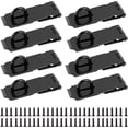 CERPXFF-8 Pack 4 Inch Black Stainless Steel Door Locks Hasp Latch ...