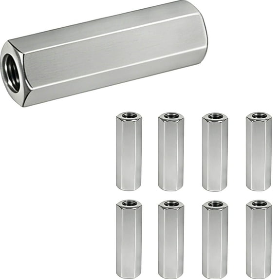CERPXFF-8 Pcs 304 Stainless Steel hex Coupling Nuts M8 x 1.25-Pitch ...