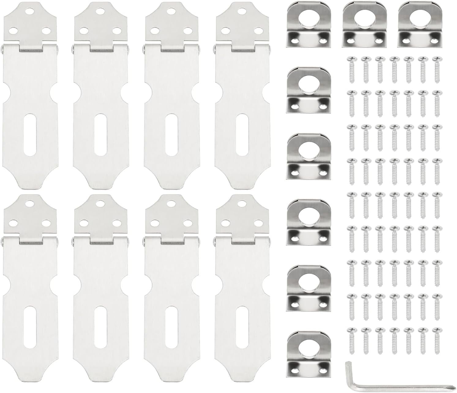 CERPXFF-8 Pcs Stainless Steel Padlock Hasp, 2.6 Inch Lock Hasp Latch ...