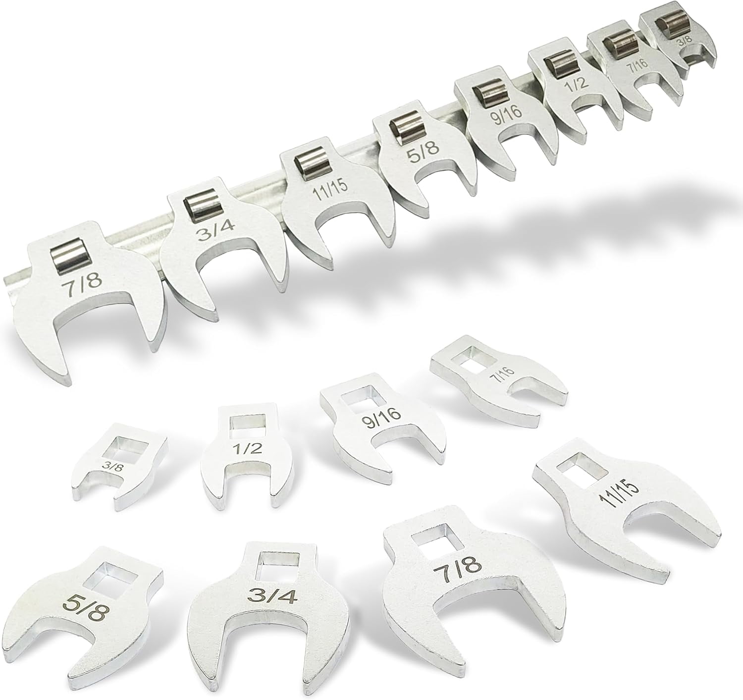 CERPXFF-8-Piece Crowfoot Wrench Set (SAE/Inch) Crows Foot, Ideal for ...